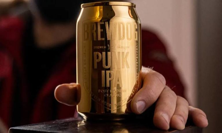 BrewDog Solid Gold Beer Can Mostly Brass – American Craft Beer